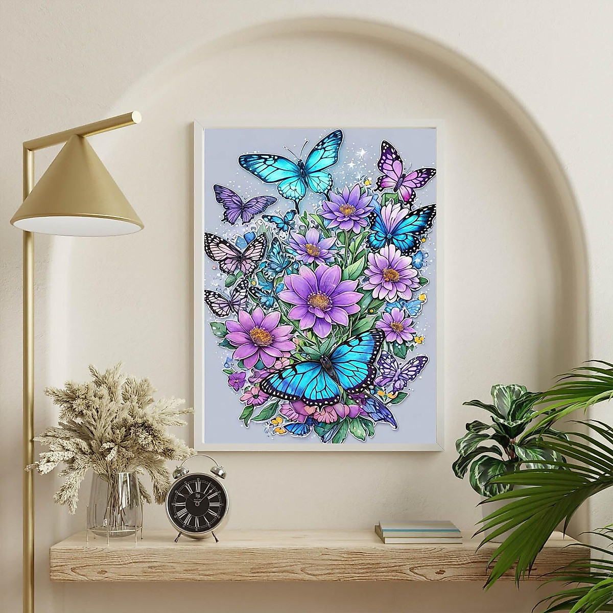 Baipisan Cross Stitch Kits for Adults - Butterfly Stamped Crossstitching Kits Preprinted 11 Count Cross-Stitch Kit for Beginner, 11CT Prestamped Easy Pattern Needlepoint Kits Crafts for Decor