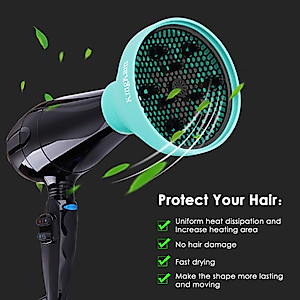Collapsible Hair Dryer Diffuser + Scalp Massager Shampoo Brush- Silicone Blow Dryer Diffuser Attachment - Lightweight Portable Hair Diffuser