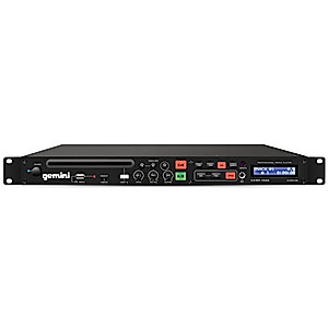 Gemini Sound CDMP-1500 19 Inch Professional/Home Anti Shock Audio Rackmount Single Disc Drive Mountable CD MP3 USB Media Music Player System Input with Remote