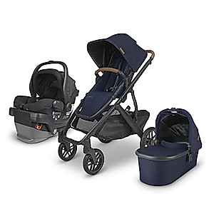 Vista V2 Stroller - NOA (Navy/Carbon/Saddle Leather) + MESA V2 Infant Car Seat - Jake (Charcoal)