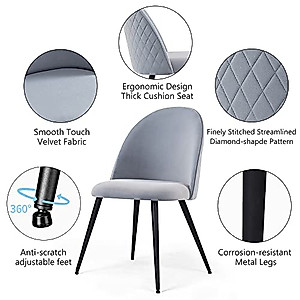 Homedot 5-Pieces Dining Table Set for 4,Unique Design Home Desk Thick Tabletop Dining Table with Stable Metal Legs & 4 Upholstered Dining Chair Soft with Stable Metal Legs for Kitchen,Dining Hall