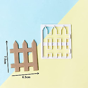 2PCS Fondant Molds | Wood Cutter | Garden Fence-Shaped Fondant Cutter - Wood Fence Cookie Cutter Creative Fondant Cake Fence Mold for Fondant, Gum Paste, Polymer Clay, DIY Cake Border Decorating