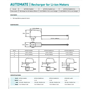 Ardour Van Automate Rollease 12V Li-ion Battery Charger for Motorized Roller Shades