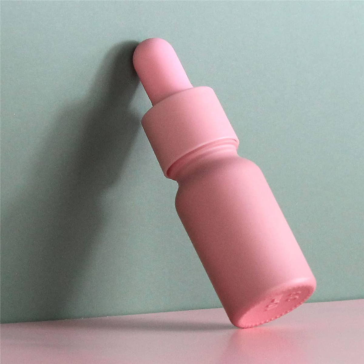 seafulee 1/3 oz Pink Coated Glass Dropper Bottles (10ML) with Glass Eye Dropper, UV Safe Bottles for Essential Oils and Aromatherapy (Pack of 12)