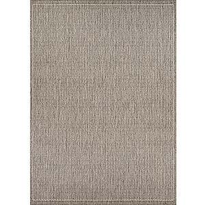 Couristan Recife Saddle Stitch Indoor/Outdoor Area Rug Champagne/Taupe, 2' x 3'7"