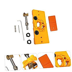 Housoutil Orange Suit 2 Sets 8Pcs Hole Punch Tool Lip Gloss kit Drill Guide Cabinet Hinge kit Router jigs Hole Guide Hinge Positioning Tools Hole Opener Carpentry Tools Plastic Makeup