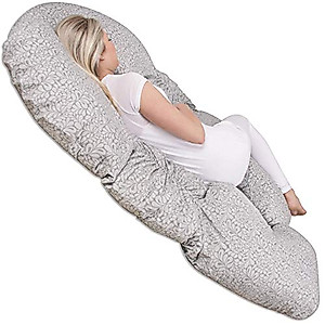 Leachco Back 'N Belly Bunchie Pregnancy/Maternity Body Pillow, Splash Gray , 1 Count (Pack of 1)