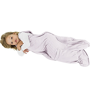Woolino Toddler Sleeping Bag, 4 Season, Merino Wool and Organic Cotton Baby Wearable Blanket, 2-4 Years, Lilac