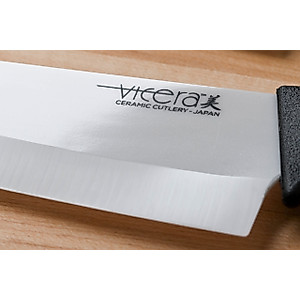 ViCera JVC-140WBK 5-1/2-Inch/14 Centimeter Ceramic Santoku Knife, Black/White