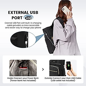 LOVEVOOK Laptop Backpack Purse for Women, Wide Top Open Teacher Nurse Tote Bag, 15.6 Inch Work Laptop Bag with USB Port,Business Travel Computer Backpack College school bookbag…