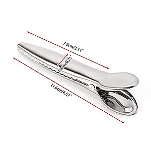 TAODAN Set of 6 Heavy Duty Stainless Steel Alligator Clips,Fresh-Keeping Clamp Jaw Sealing Clips Air Tight Seal Grip on Coffee & Food Bags