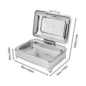 Single Pan Food Warmer, Food Warmers for Parties Buffets Electric, 9L Adjustable Temp Stainless Steel Buffet Server and Warming Tray