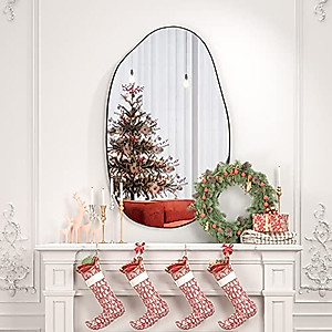 CASSILANDO Irregular Asymmetrical Mirror Wall Mounted, Unique Vanity Mirror,Shaped Dressing Mirror Decorative for Living Room, Bathroom, Bedroom, Entryway Wall Decor, 33.5"×20.5"