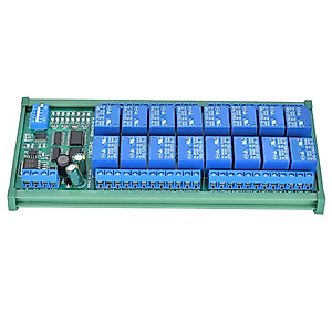 Neufday Relay Module,RS485 Relay PLC Electrical Expansion Module 12V 6-Channel for Mod-Bus RTU Protocol Remote Control(R4D3B16-R with DIN Rail Box)