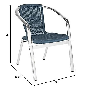 Safavieh Home Collection Wrangell Teal Indoor-Outdoor Stacking Arm Chair