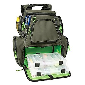 Custom Leathercraft Wild River WT3606 Multi-Tackle Large Backpack with Two 3600 Style Trays, One Size, Green