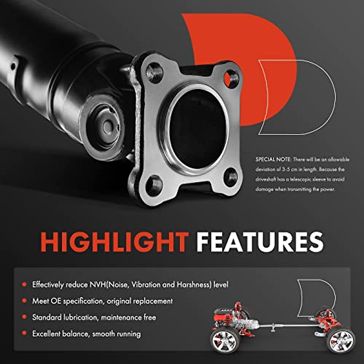 A-Premium Rear Driveshaft Assembly Compatible with BMW E90 325i 2006 328i 2007-2013 RWD Automatic Transmission only