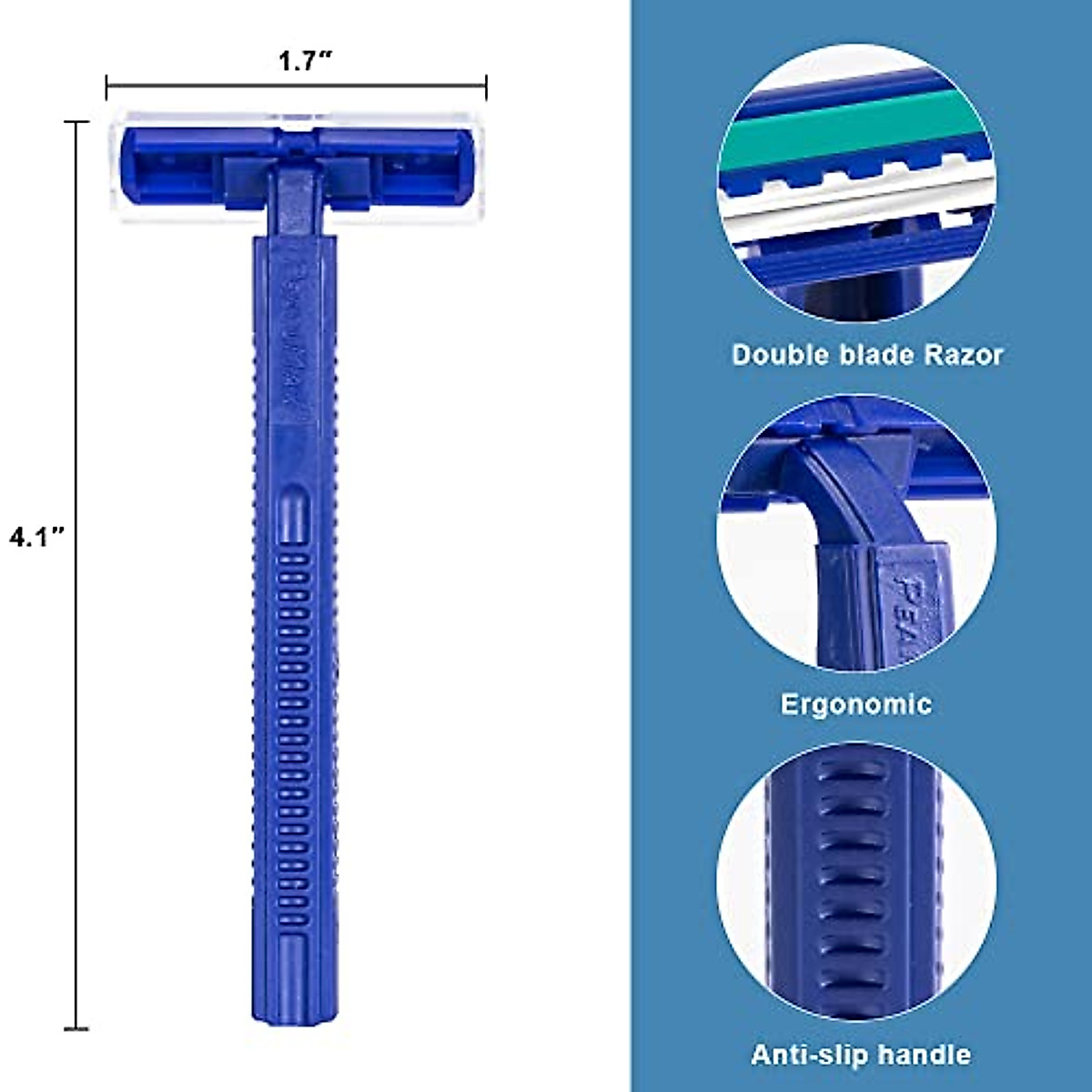 ACEPILOT Disposable Razors for Men/Women's Grooming, Use Body & Face Portable Disposable Razor,Suitable for Travel, Business, Outdoor Personal Cleaning Care(1Bxo/30Pcs - Blue)
