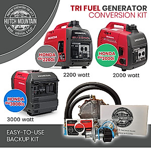 Hutch Mountain Generator Propane Conversion Kit- Trifuel Generator Conversion Kit for Propane, Gasoline & Natural Gas, Backup Generator for Home, Generator Conversion Kit Compatible with Honda Eu2000i
