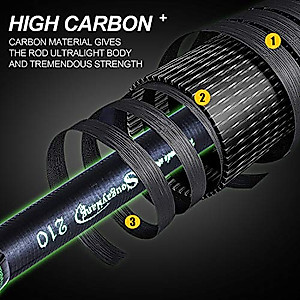 Sougayilang Baitcasting Travel Fishing Rod Reel Combos Baitcasting Fishing Reel-Telescopic Carbon Fishing Pole with Carrier Case