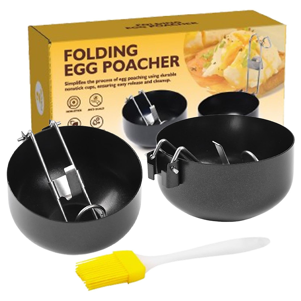 Egg Rings For Frying Eggs,Stainless Steel Egg Cooking Rings, Omelet And Muffins Round Pancake Mold For Frying Eggs, Egg Rings For Frying Egg Mold With Oil Brush, Pancake Omelet Patty Molds, Round