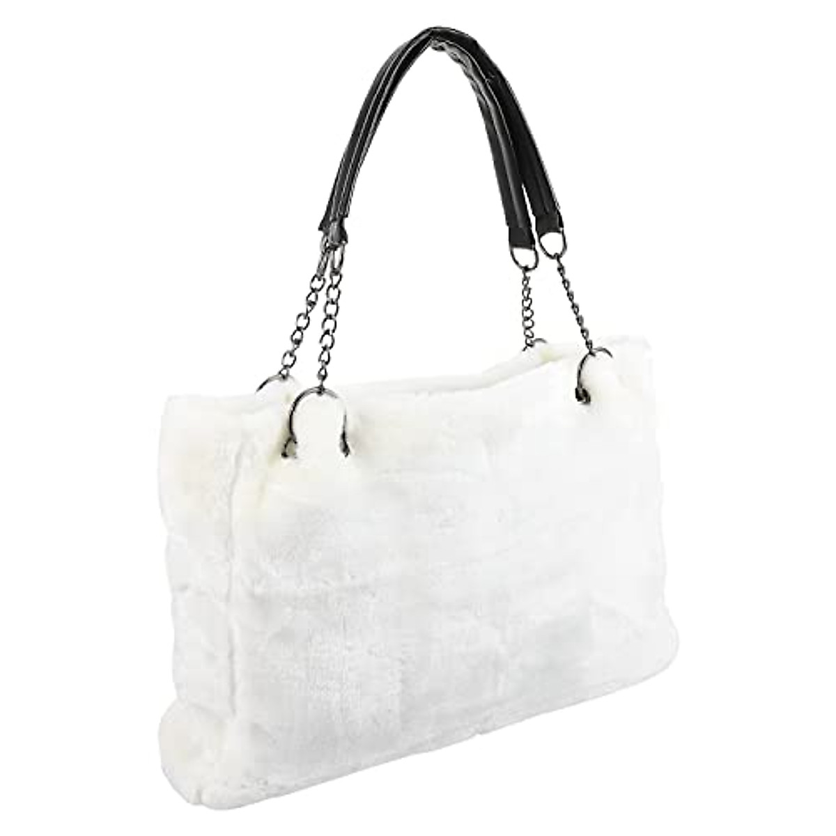 Plush Single Shoulder Bag Large Capacity Fuzzy Handbag Tote for Women Lady Cute Portable Daily Bag