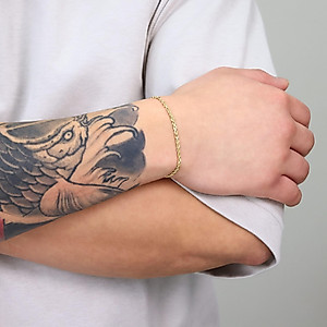 Nuragold 14k Yellow Gold 2mm Rope Chain Diamond Cut Bracelet or Anklet, Mens Womens Jewelry 7" 7.5" 8" 8.5" 9"