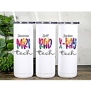 AVITO Personalized Radiologist Tumbler- Vacuum Insulated- 20 oz Tumbler with Closing Lid and Straw - Rad Tech Gift - Radiology Tech Gift