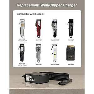 Replacement for Wahl Magic Clipper Cordless Charger Cord, 4V Clip Charger Compatible with Wahl 8164/8591/ 8148/8504, 5-Star Magic Clip Cordless Trimmer, 1919 100 Year Hair Clipper
