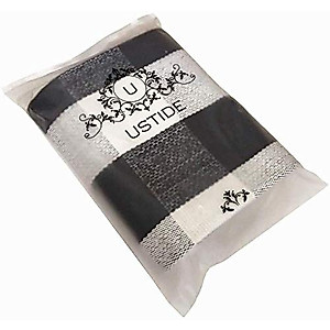 USTIDE Buffalo Check Rug 23.6''x51''Cotton Black and White Plaid Rugs Washable Hand-Woven Checked Doormat Retro Farmhouse Rug