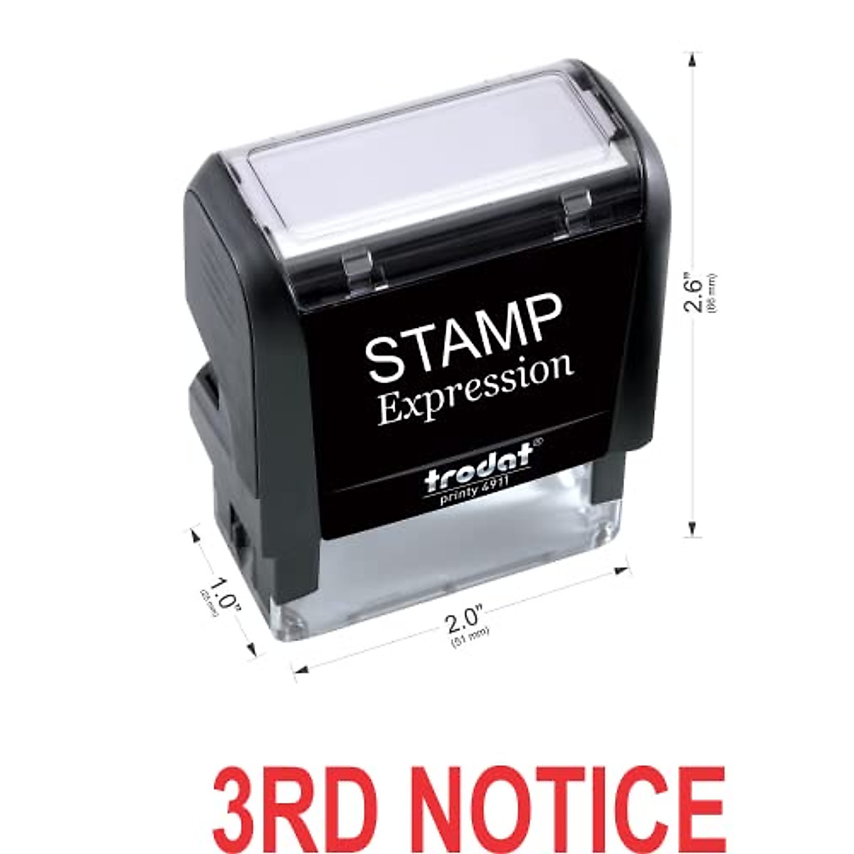 StampExpression - 3RD Notice Office Self Inking Rubber Stamp - Red Ink (A-5182)
