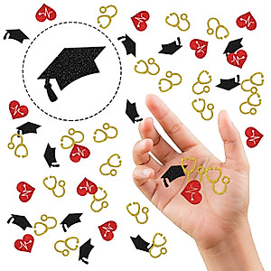Doctor Nurse Graduation Confetti, RN BSN Graduation Table Confetti, Nursing School Grad Scatter Confetti, Medical School Graduation Party Table Decorations Stethoscope Confetti, 120pcs