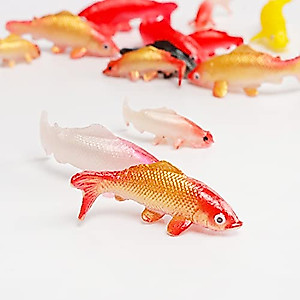 X Hot Popcorn 40Pcs Mini Koi Fish Mini Goldfish Figurines Miniature Koi Fish Fairy Garden Supplies