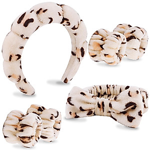 VELSCRUN Hairband Set, 6 Pack Spa Headband with Bow, Makeup Headband, Face Wash Headband, Skincare Headbands, Microfiber Hair Band for Women, Ideal Gifts