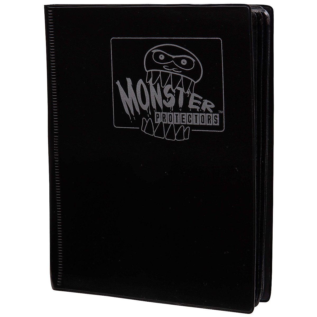 Monster 4 Pocket Trading Card Binder - Matte Black Album, Anti-Theft & Anti-Drop TCG Protection w Side Loading Padded Pockets, Double Sided, Holds 160 Cards, For Sports, Gaming, Kpop, Christmas Gift