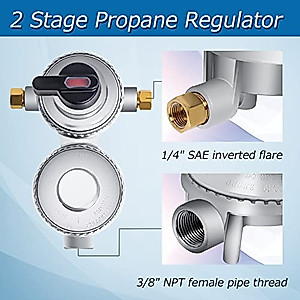 RV Propane Regulator for Dual Tanks, 2 Stage Auto Changeover Propane Regulator, lp Gas Regulators for RVs, Vans,Camper Trailers