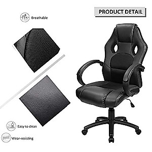 Leather Office Chair Gaming Chair Executive Chair Computer Gaming Chair Office Desk Chair Ergonomic Office Chair Video Game Chair Racing Chair Task Chair Home Office Chair with Lumbar Support