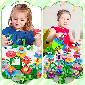 BainGesk Toys for 3, 4, 5, 6 Year Old Girls, Preschool Flower Garden Building Set - 148pcs, Educational STEM Gardening Toy, Ideal Christmas & Birthday Gift for Kids & Toddlers Age of 2-4