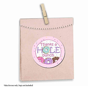 Donut Grow Up Themed Birthday Thank You Sticker Labels for Girls, 40 2" Party Circle Stickers by AmandaCreation, Great for Party Favors, Envelope Seals & Goodie Bags