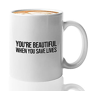 Bubble Hugs Nurse Coffee Mug 11oz White - You're Beautiful - Labor Clinical Certified Nursing Assistant Surgical Emergency Oncology Practitioner