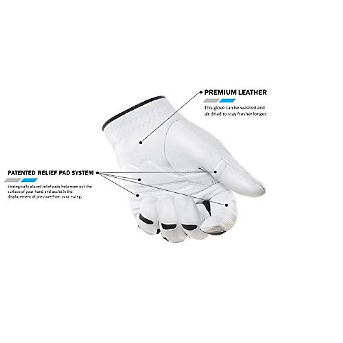 Bionic StableGrip with Natural Fit Golf Glove - White (XX-Large, Left)