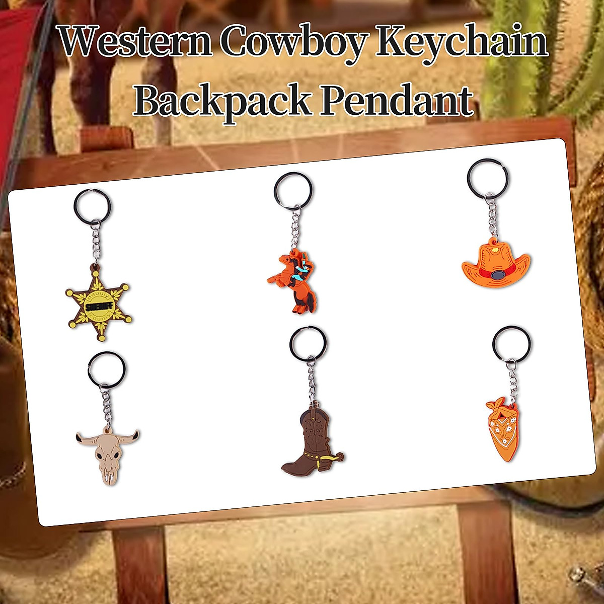 12 Pcs Western Cowboy Keychain for Western Cowboy Themed Party Decorations,Western Keychain Cowgirl Keychain Cowboy Hat Keychain Key Ring Horse Boot for Western Party Favors Rodeo Cowboy Party Favors