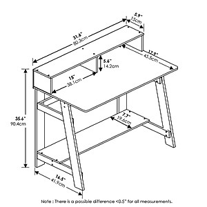 Furinno Simplistic a Frame Computer Desk, Espresso