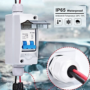 DC Miniature Circuit Breaker, 2 Pole 1000V 63Amp Isolator for Solar PV System, DIN Rail Mount Chtaixi DC Disconnect Switch Solar Disconnect Switch with Outdoor IP65 Waterproof Box