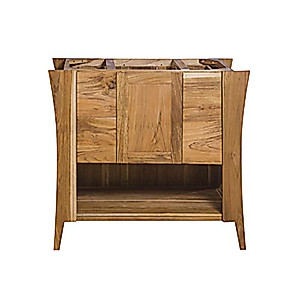 EcoDecors, 36", Curvature, Teak Bathroom Vanity, Wood Bathroom Vanity, Bathroom Vanity Cabinet, Vanity Bathroom, Bath Vanity, Teak, Soft Close Drawers, Wood Vanity, Compatible Vessel or Bowl Sink