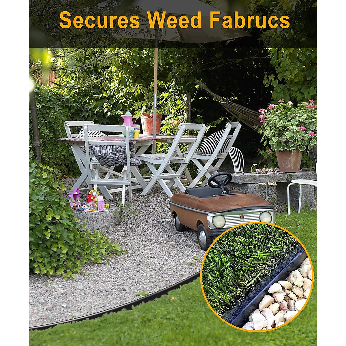 Meboyz 100-Pack-8 Inch Plastic Landscape Stakes, Spiral Nylon Landscape Anchoring Spikes，Edging Spikes for Paver Edging, Weed Barrier, Artificial Turf & More