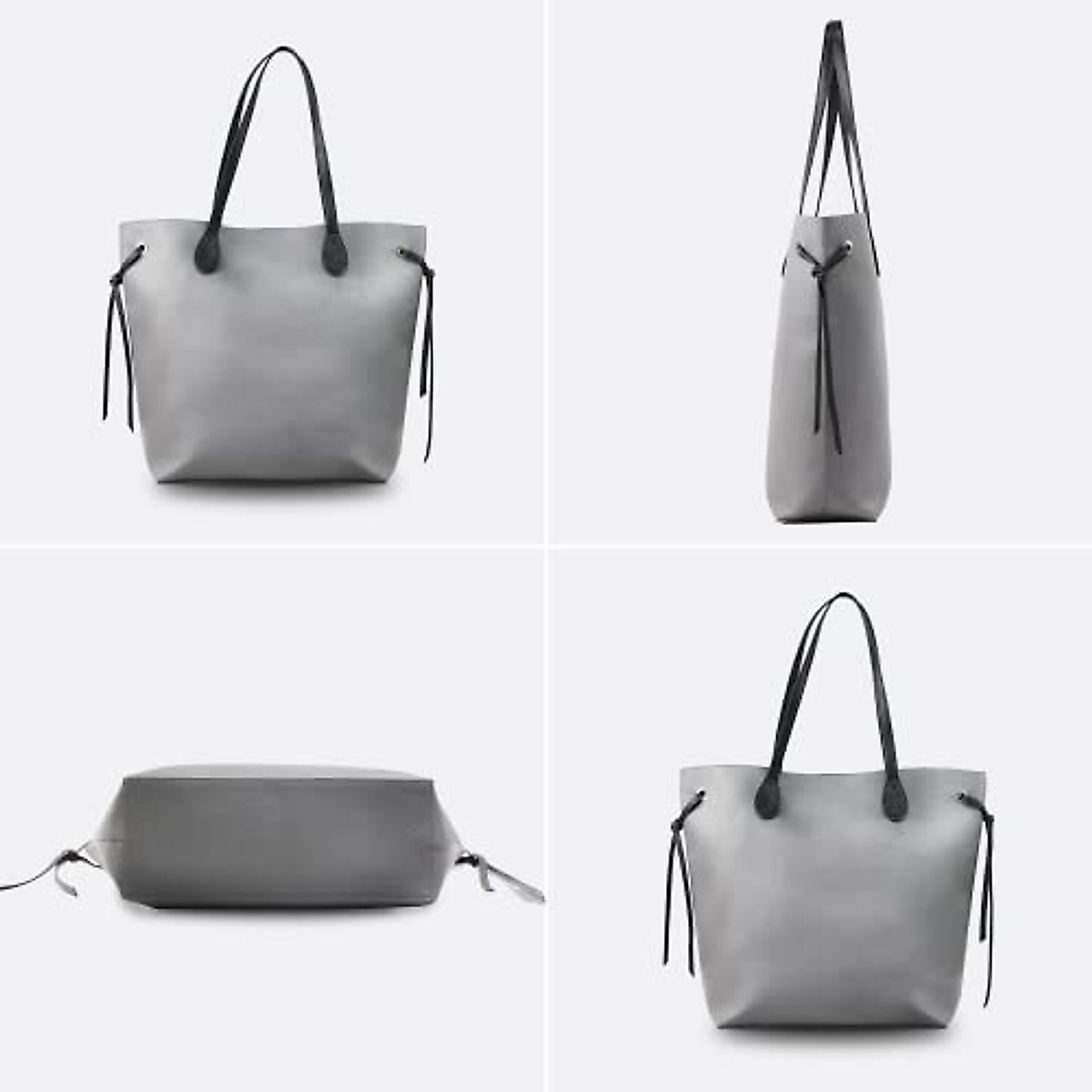 Women's Tote Bag Shoulder Bag Big Capacity Soft PU Leather Handbag with Decorative Strap