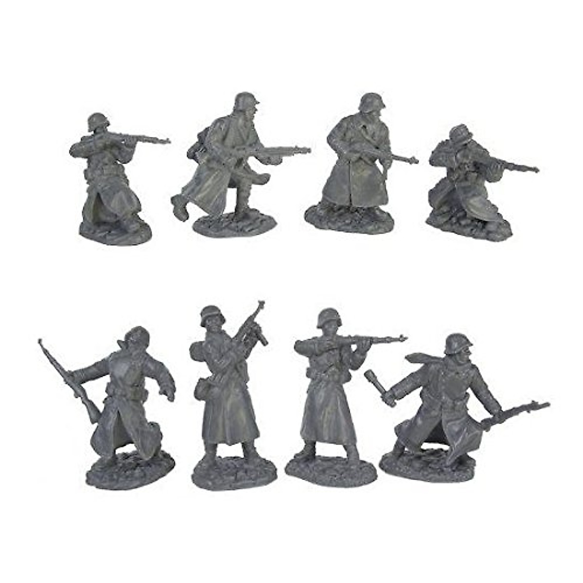WWII Longcoat German Infantry Plastic Army Men: 16 piece set of 54mm Figures - 1:32 scale