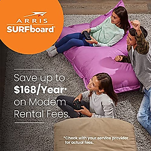 ARRIS SURFboard SB6190 DOCSIS 3.0 32 x 8 Gigabit Cable Modem | Comcast Xfinity, Cox, Spectrum | 1 Gbps Port | 800 Mbps Max Internet Speeds | Easy Set-up SURFboard Central App | 2 Year Warranty,Black