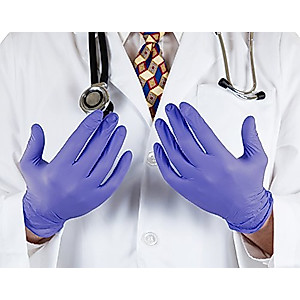 Adenna PCS775 Precision 4 mil Powder-Free Nitrile Exam Gloves, Medical Grade, Blue-Violet, Medium, Box of 100